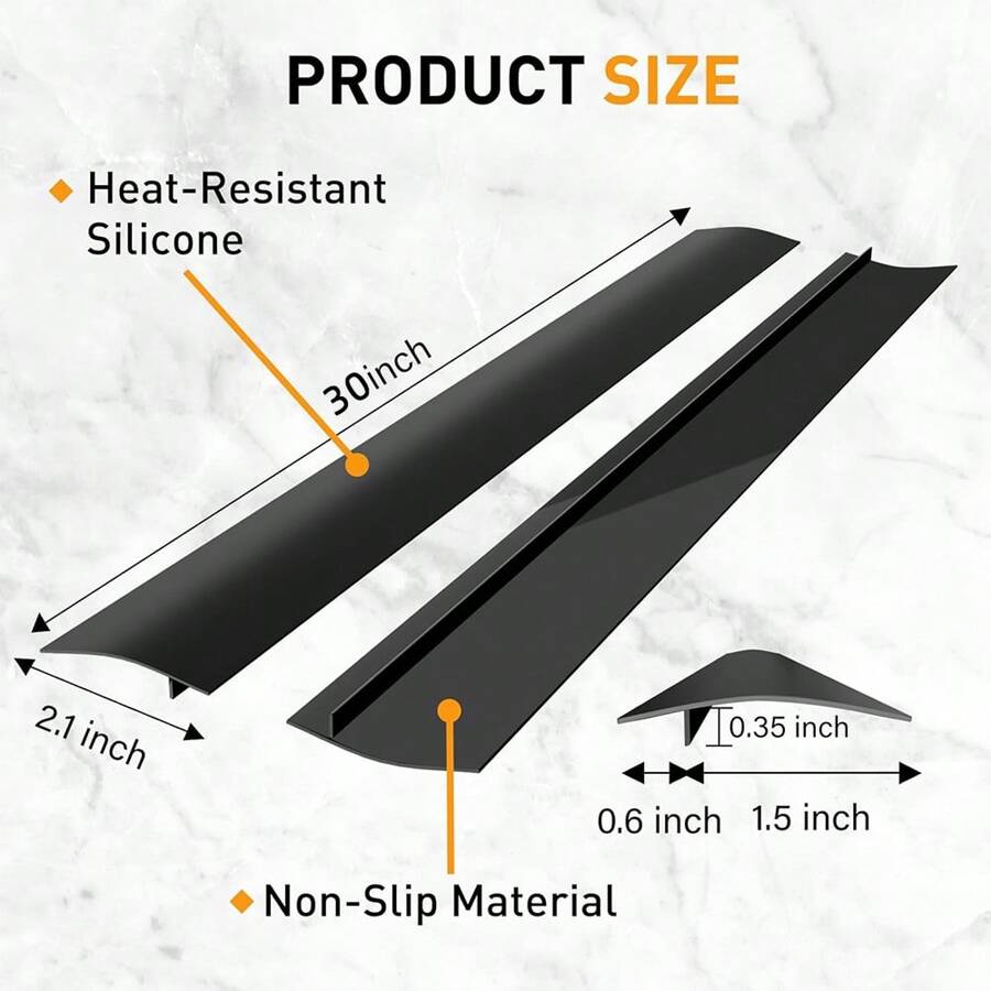 Silicone Gap Covers 2 Packs, 2024 New Heat Resistant Kitchen Stove ...