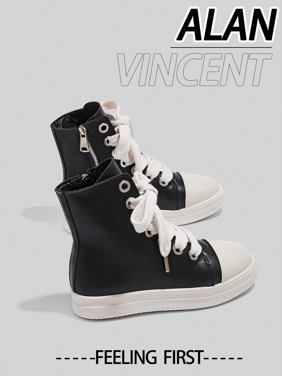 Alan Vincent Black Shoes For Women 2025 Spring New Style Women Boots ...