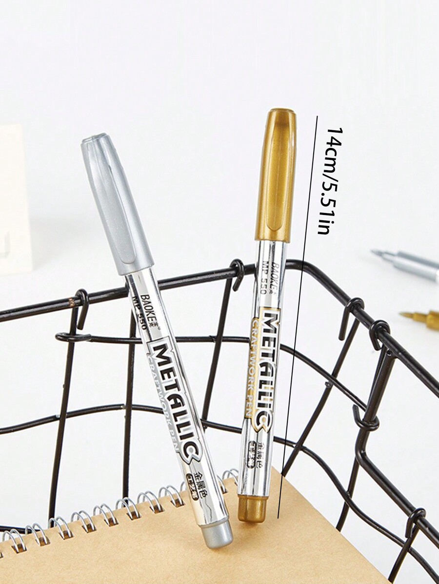 2 Gold And Silver Craft Pens Signing Pen Metal Tracing Gold Signature ...