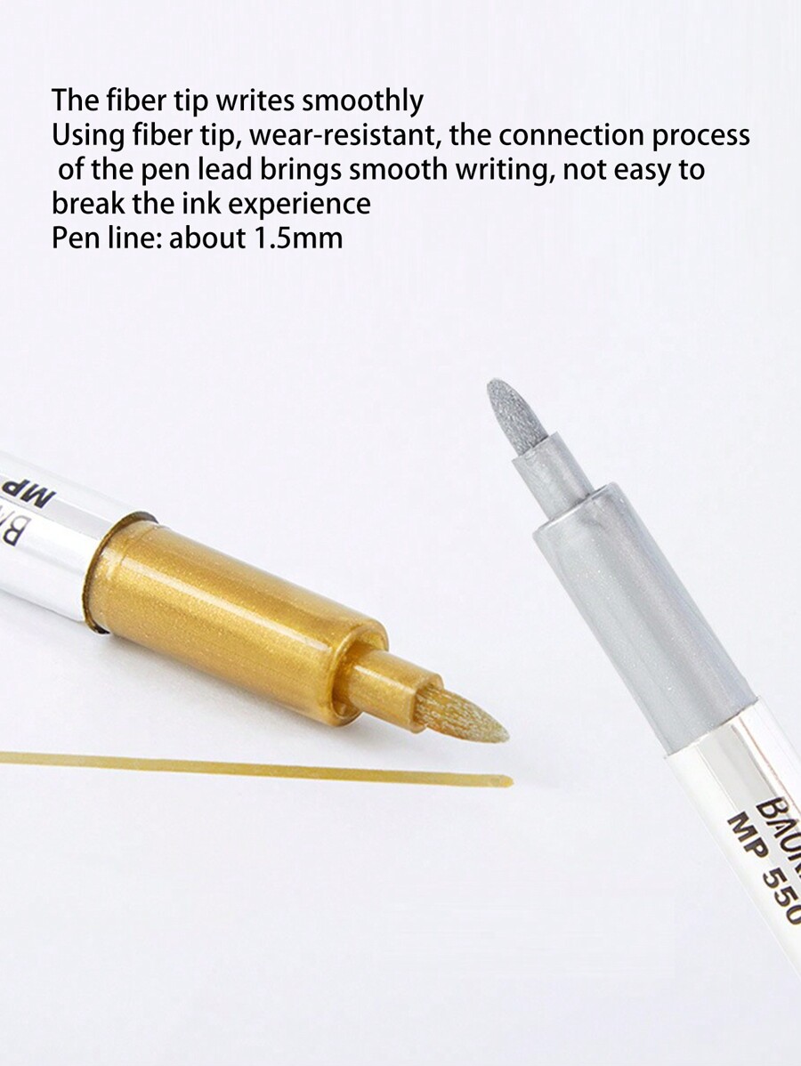 2 Gold And Silver Craft Pens Signing Pen Metal Tracing Gold Signature ...