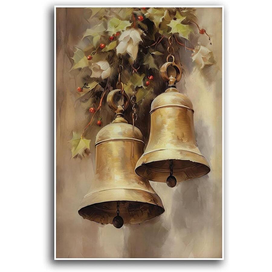 Vintage Jingle Bells Printable Brass Bells Printable Holiday ...