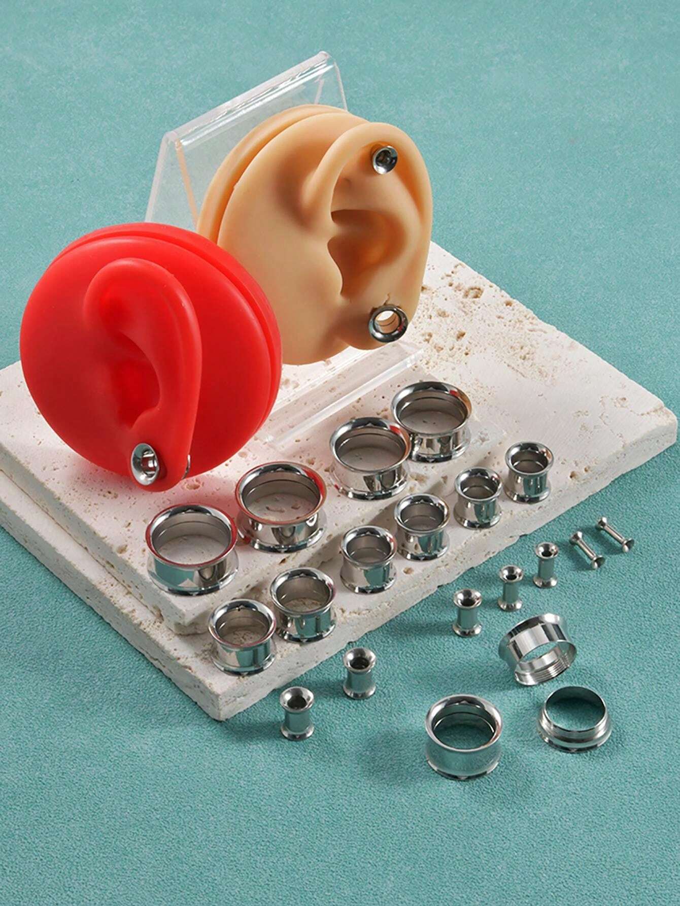 PAIR Stainless Steel Internal Threaded Ear Tunnel Plugs Expander Tapers ...