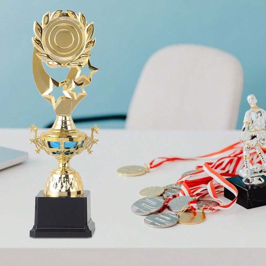 1Pc Plastic Award Trophy Star Golden Small Gold Statue Singing Dancing ...