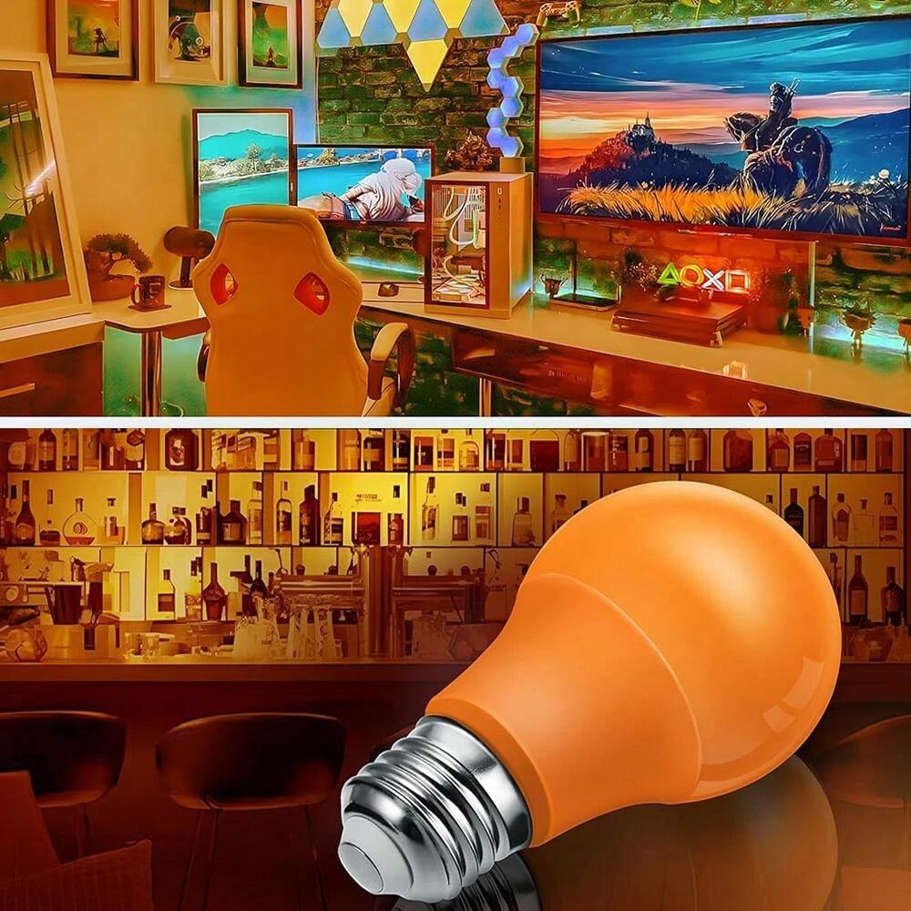 4 Packs A19 LED Colored Light Bulbs,9Watt (60W Equivalent) LED Light ...