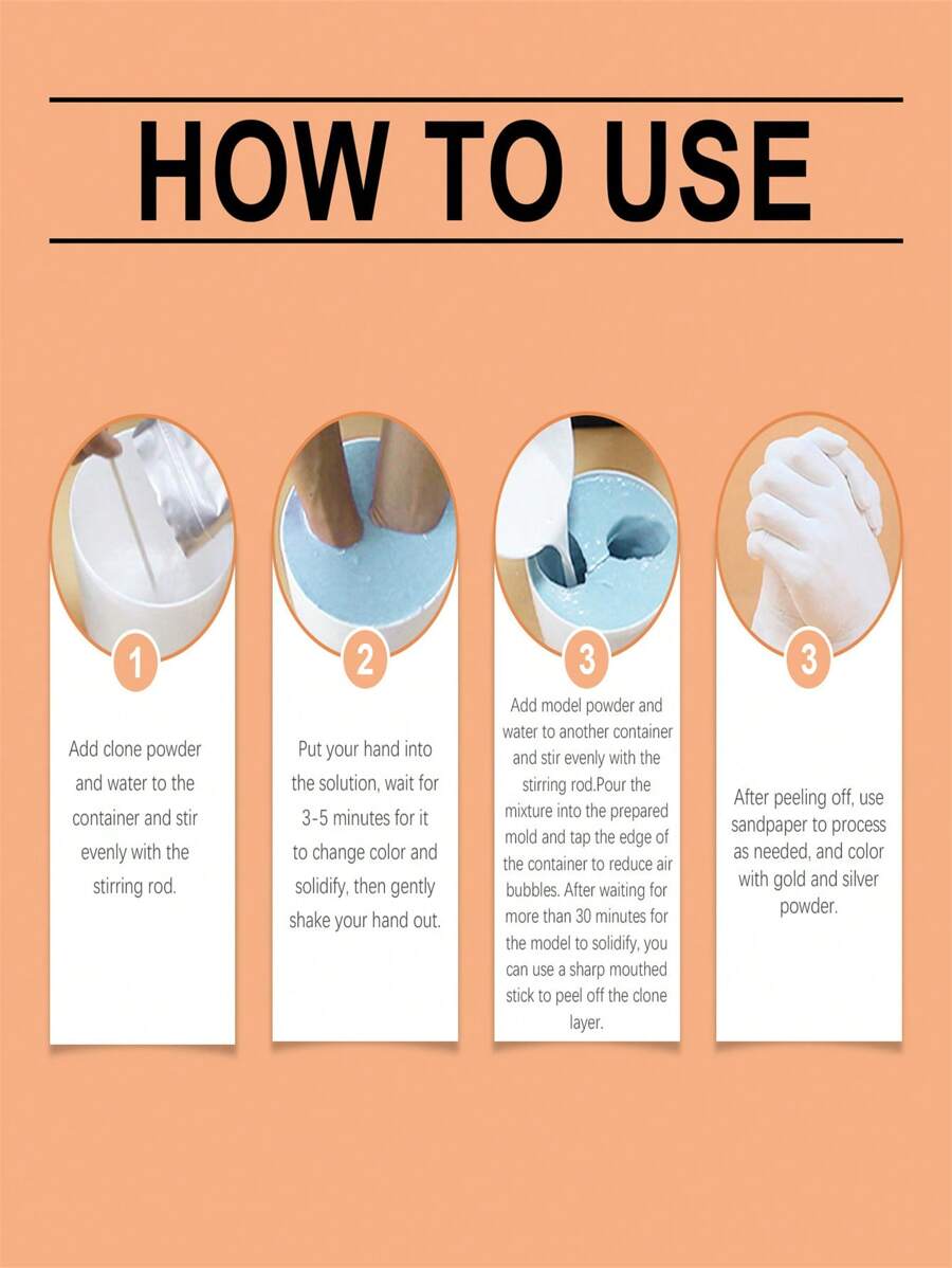 3D Plaster Hand Model Making Kit - Plaster Powder And Modeling Powder ...