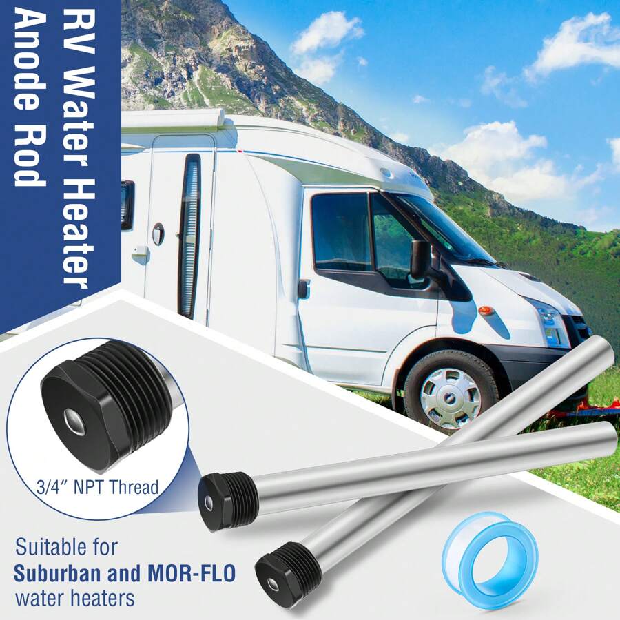 RV Water Heater Tank Rinser And Anode Rods, Metal Tube RV Hot Water ...