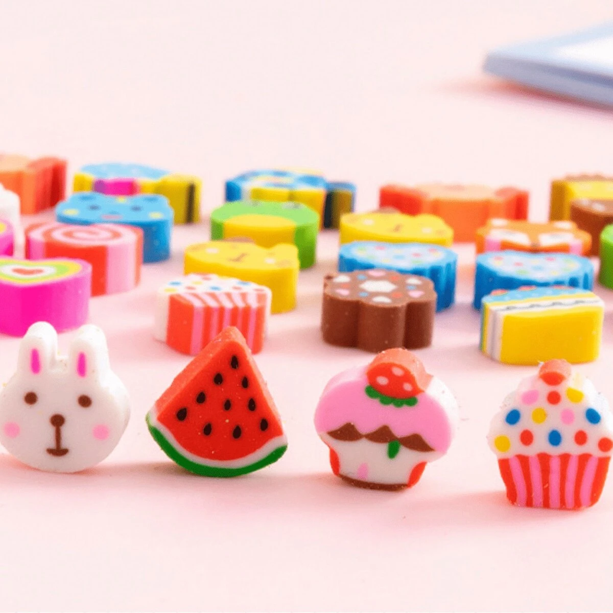 1set=30pcs Transparent Bags Of Cartoon Fruit Animal Love Mini Erasers ...