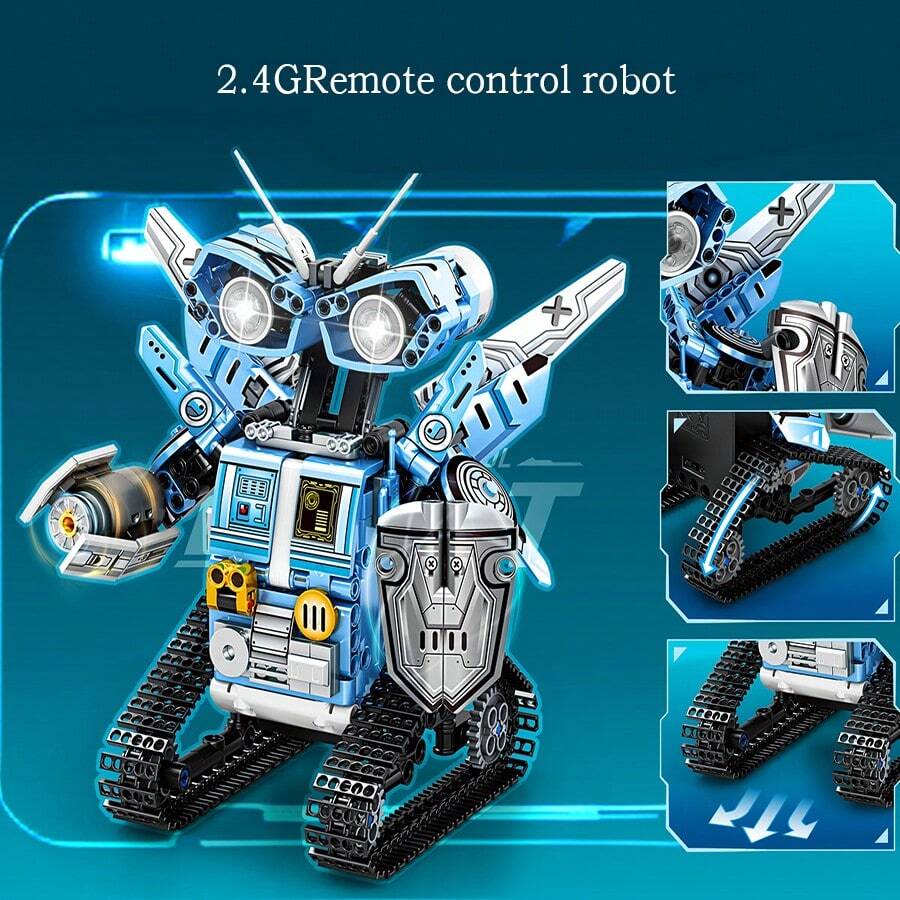 2.4G Remote Control Robot Block Puzzle Set DIY Children's Toy Remote ...