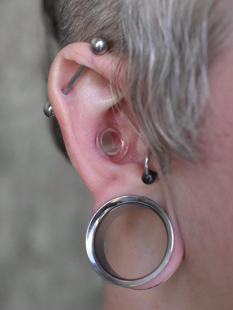 PAIR Stainless Steel Internal Threaded Ear Tunnel Plugs Expander Tapers Ear Gauges Lobe ...