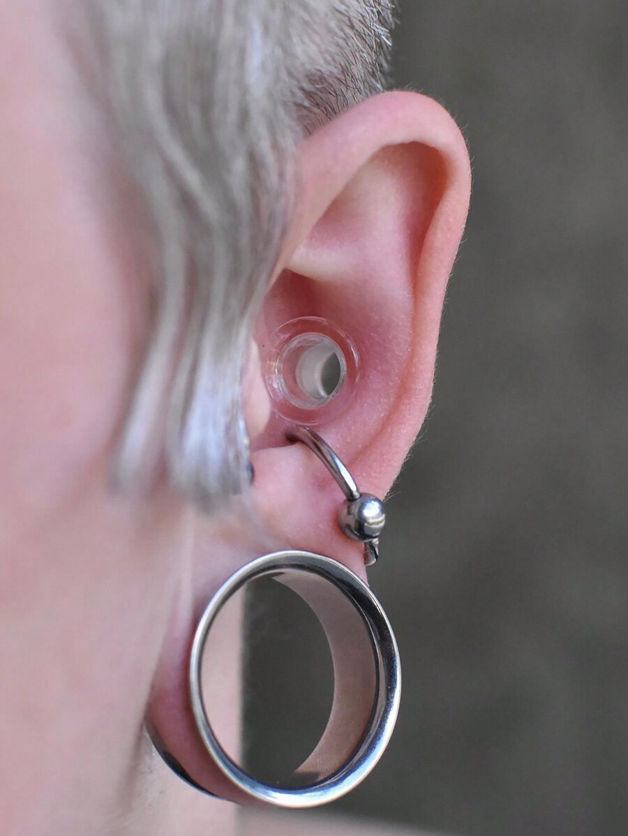 PAIR Stainless Steel Internal Threaded Ear Tunnel Plugs Expander Tapers ...