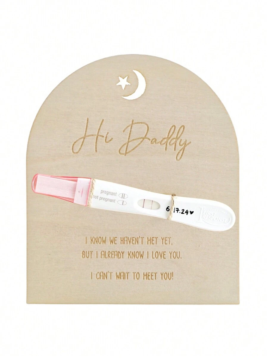 Pregnancy Announcement For Dad- Hi Daddy Pregnancy Test Keepsake Wooden ...