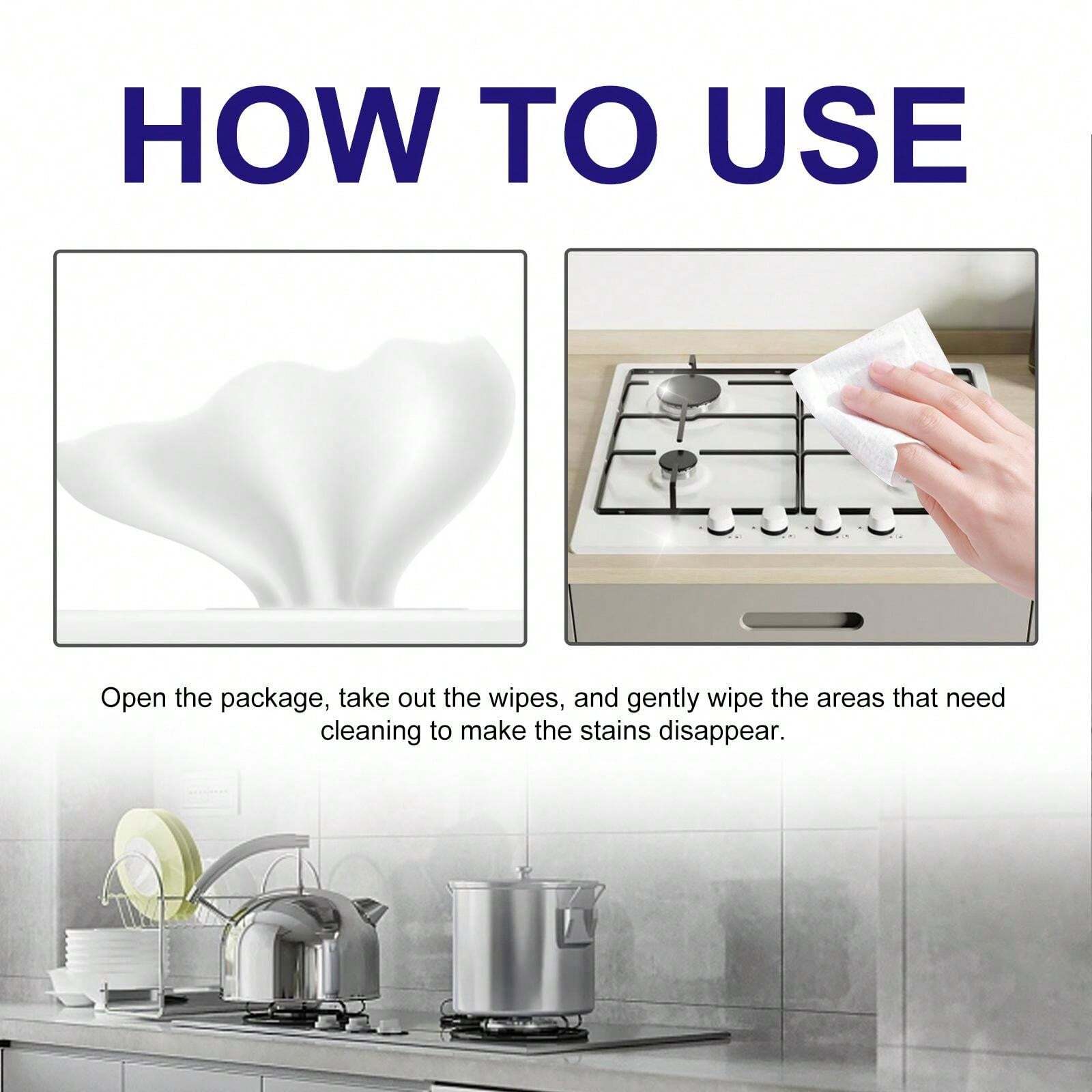Kitchen Cleaning Wipes Clean Stubborn Stains Heavy Kitchen Grease Multi ...