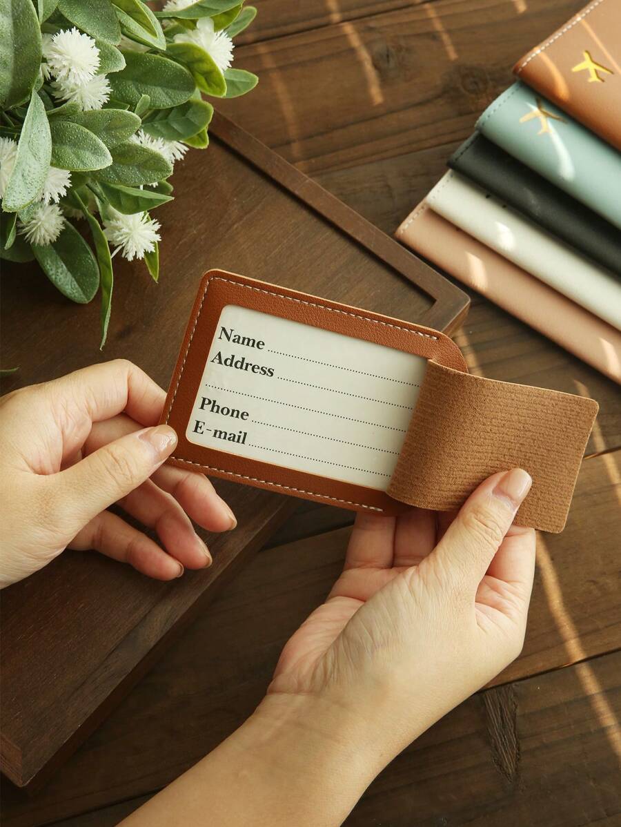 2ST Anpassat namn Passhållare med bagagelapp Personligt passfodral i ...