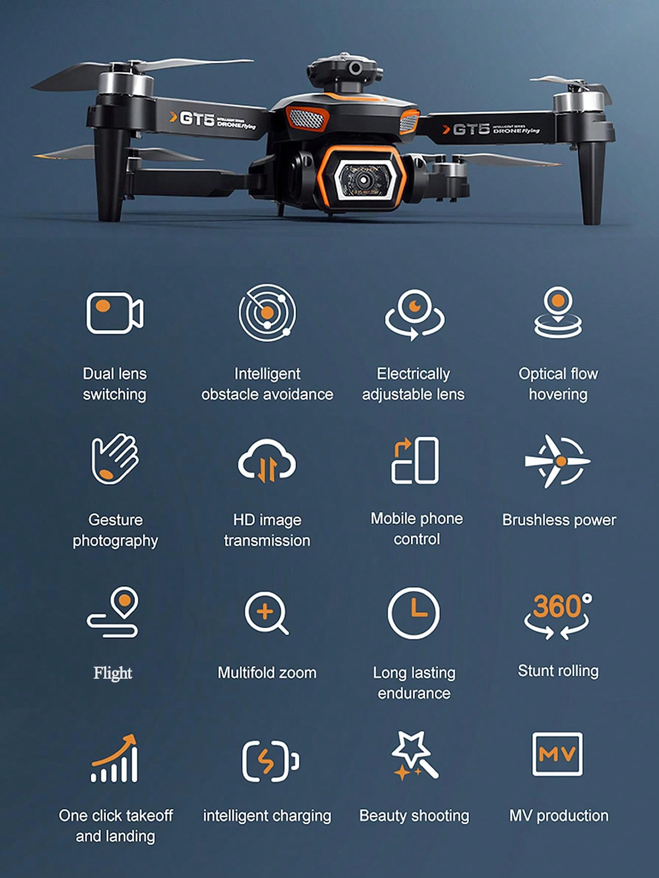 O drone de fotografia aérea GT5 Bumblebee Edition 2024 é equipado com ...