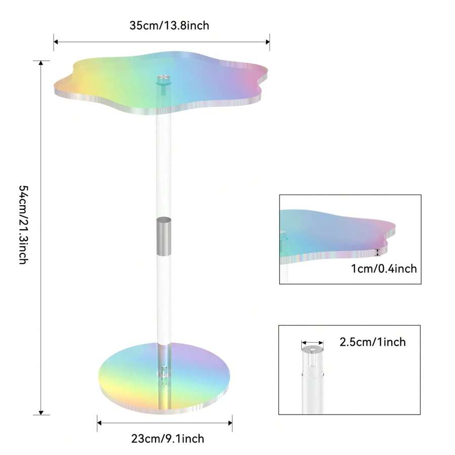 Rainbow Clear Side Table Small Acrylic End Tables Modern Flower-Like ...