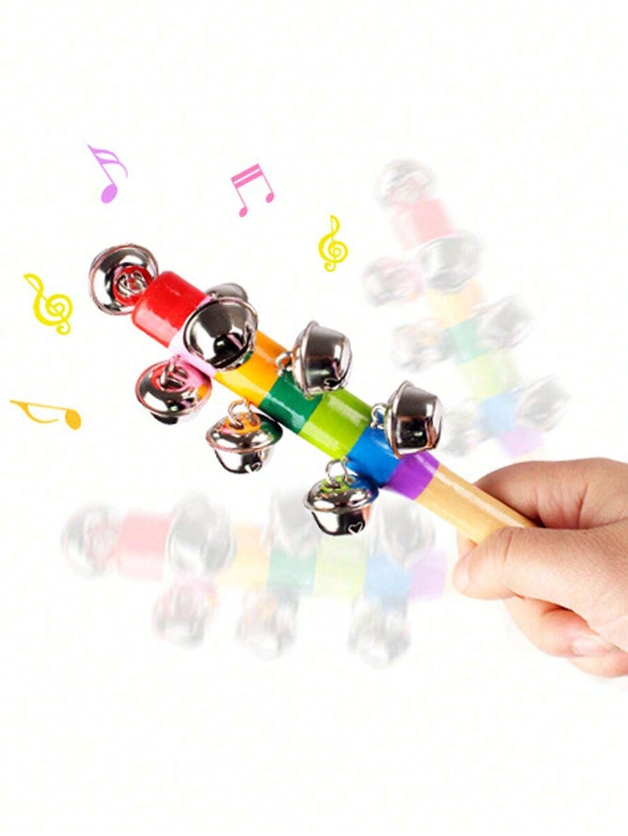 Wooden Baby Rattle Toy, Modern Colorful Baby Rattle Toy, Hand Drum ...