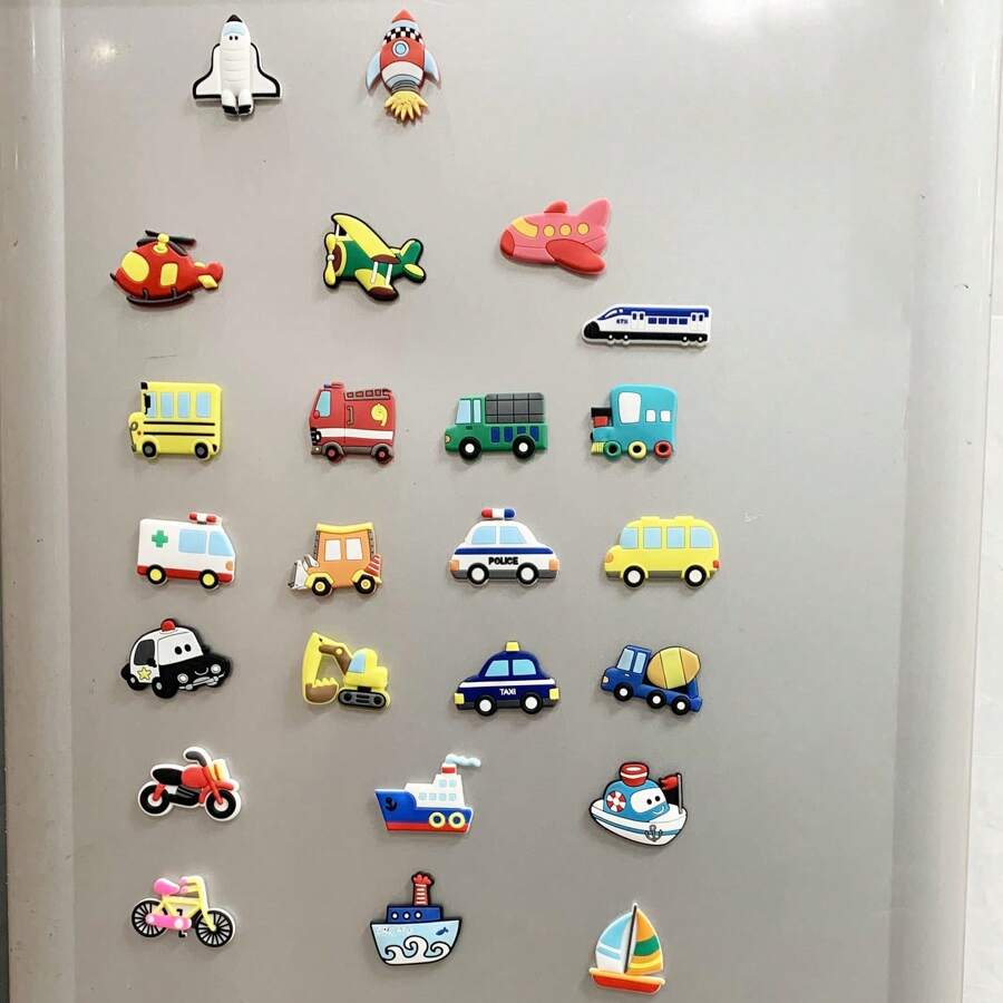 10 Pcs Transports Rubber Fridge Magnets, 3D Tracffic Magnets, Aircraft ...