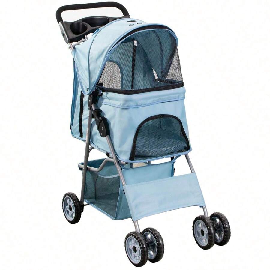 Carrito de paseo de 4 ruedas para mascotas, para gatos, perros y talla ...