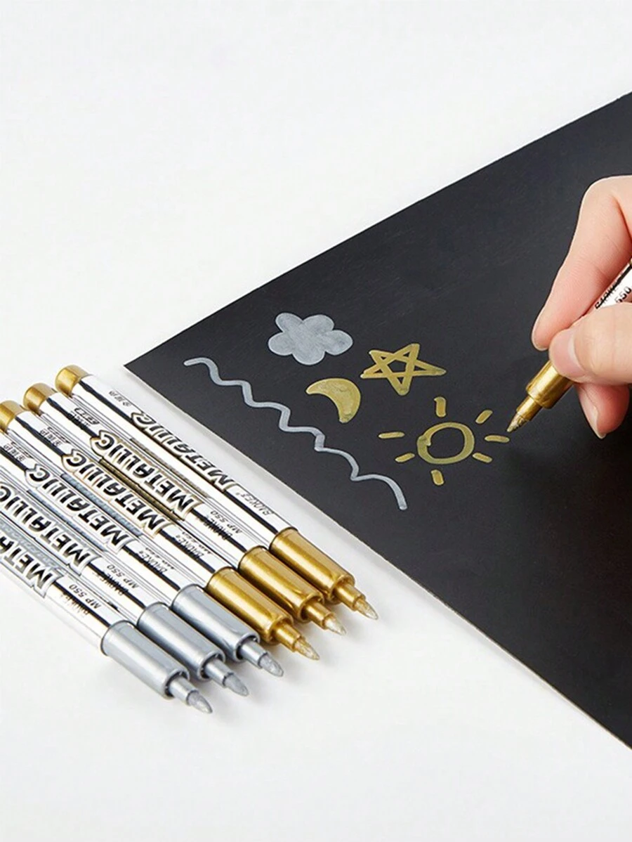 2 Gold And Silver Craft Pens Signing Pen Metal Tracing Gold Signature ...
