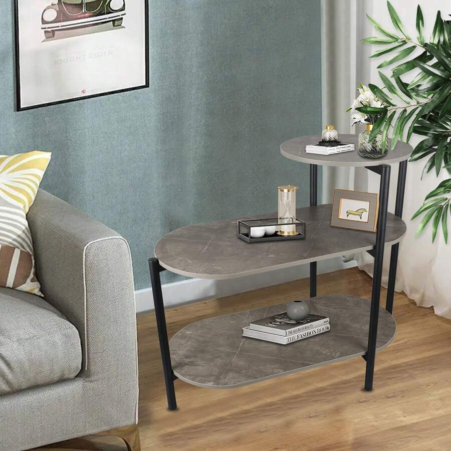 AYYDS 1 Side Table, 3 Levels, Artificial Marble, Bedside Table, Sofa ...