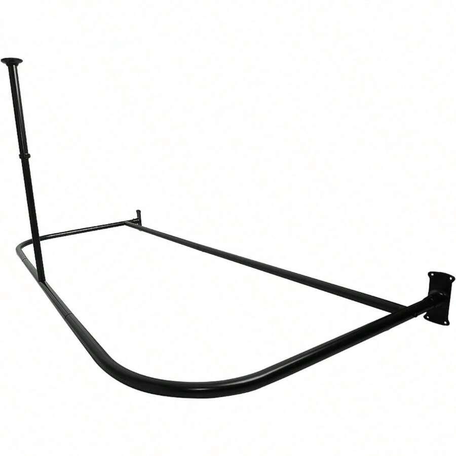 Rustproof Aluminum D-Shape Shower Rod With Ceiling Support For ...