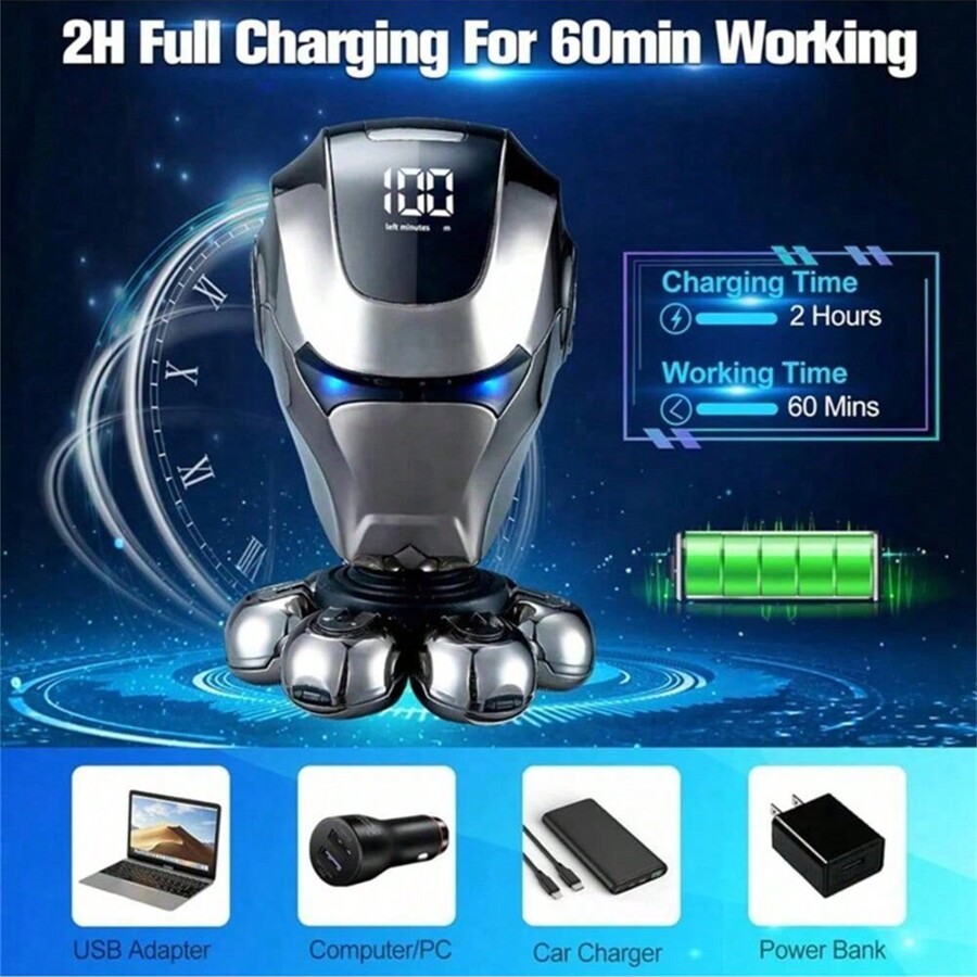 Barbeador elétrico de cabeçaBarbeador de cabeça com pelos do nariz ...