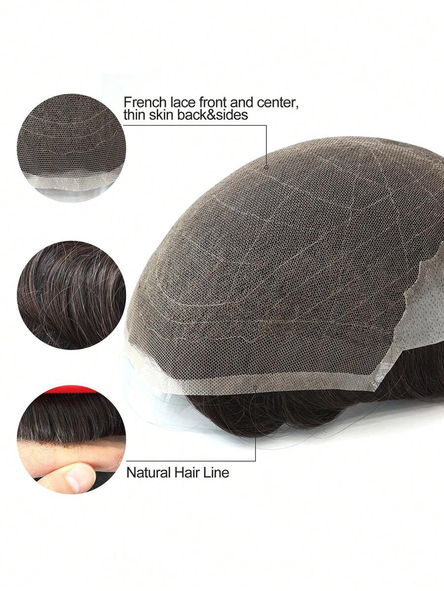 HD Lace Toupee Human Hair Replacement Systems For Men Swiss Lace Front ...