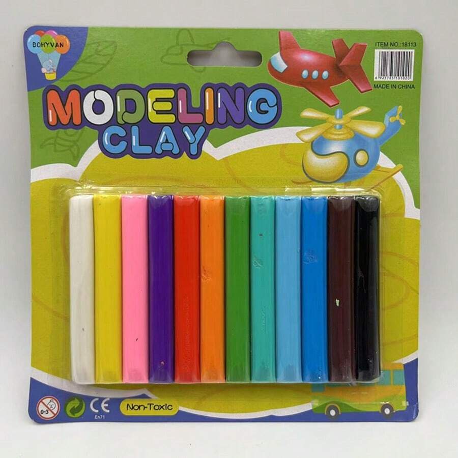 Color Clay 12 Color Rubber Clay Oily Rubber Clay DIY Handmade Plastic ...