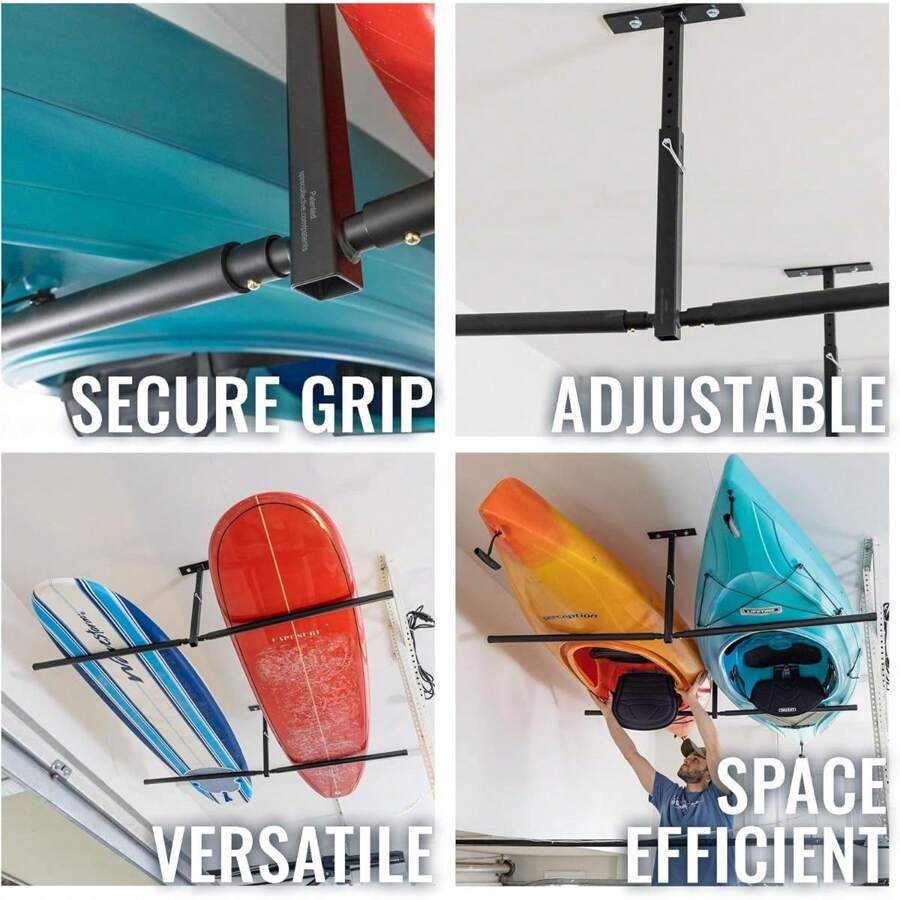 Kayak Ceiling Storage, Rack, Adjustable Heavy Duty Garage Organizer ...