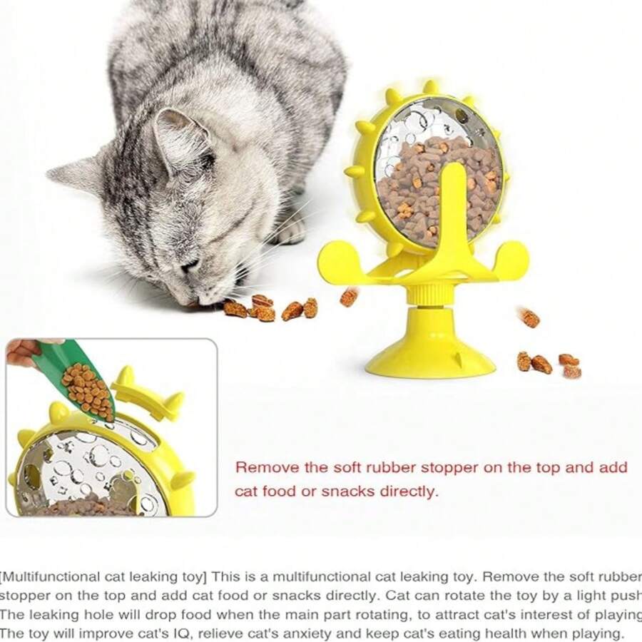 Pet Food Funnel Windmill Toy - Small Interactive Food Funnel Toys For ...