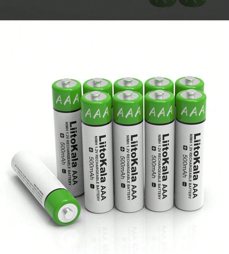 LiitoKala Liitokala AAA Rechargeable Batteries, 500mAh 1.2V Ni-MH, For ...