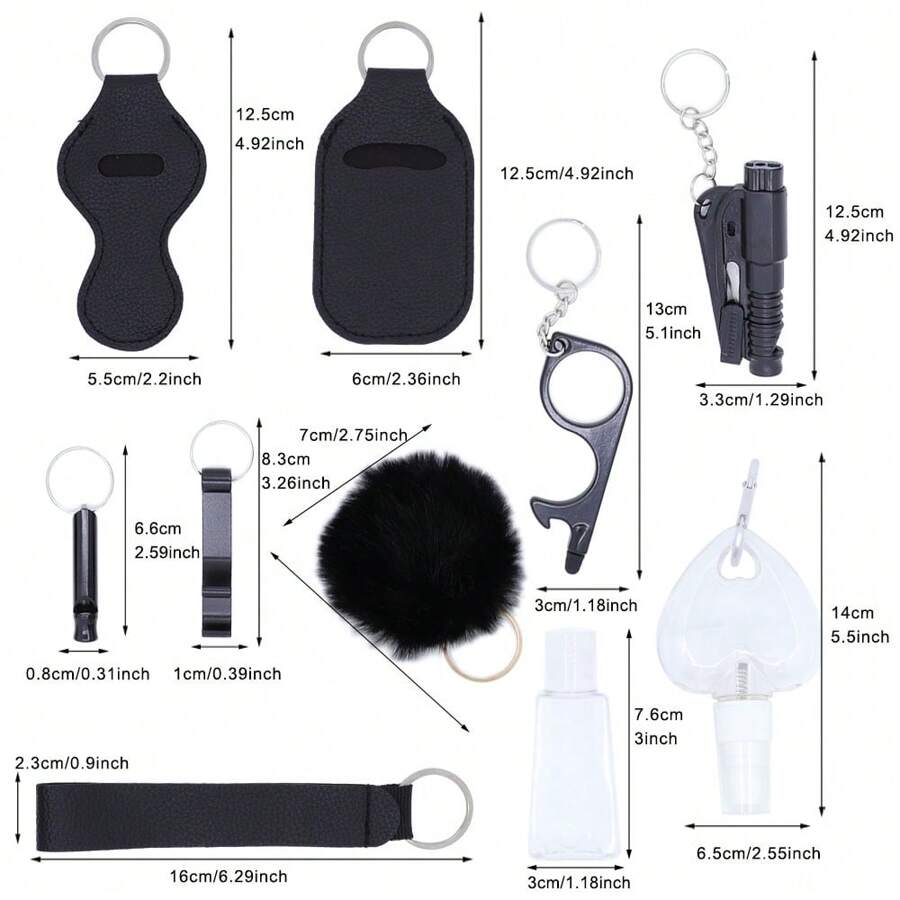 10pcs/Set Self Defense Keychain Set For Women Safety Keychain Full Set ...
