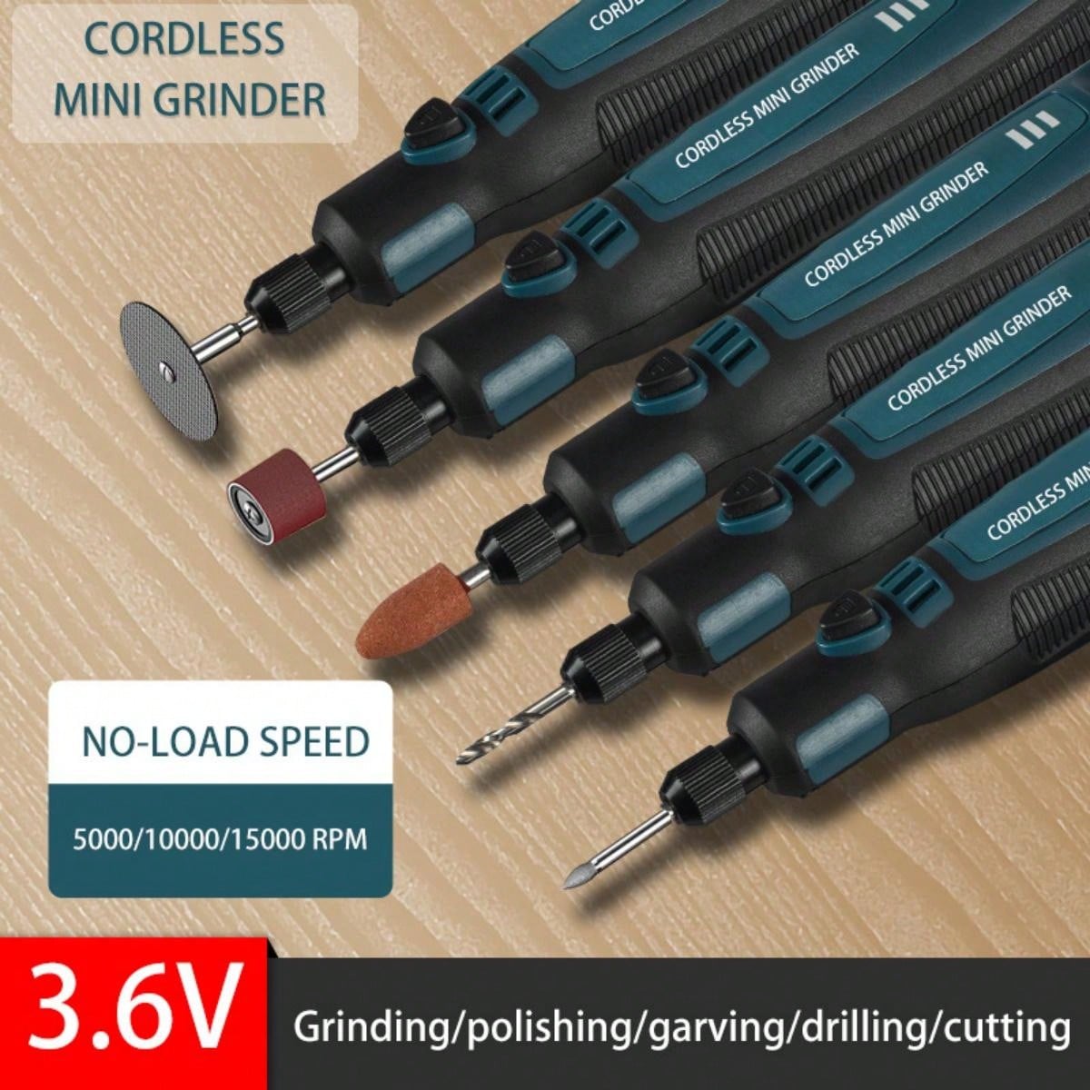 Cordless Mini Grinder, 3.6V Small Electric Grinder Lithium Rechargeable ...