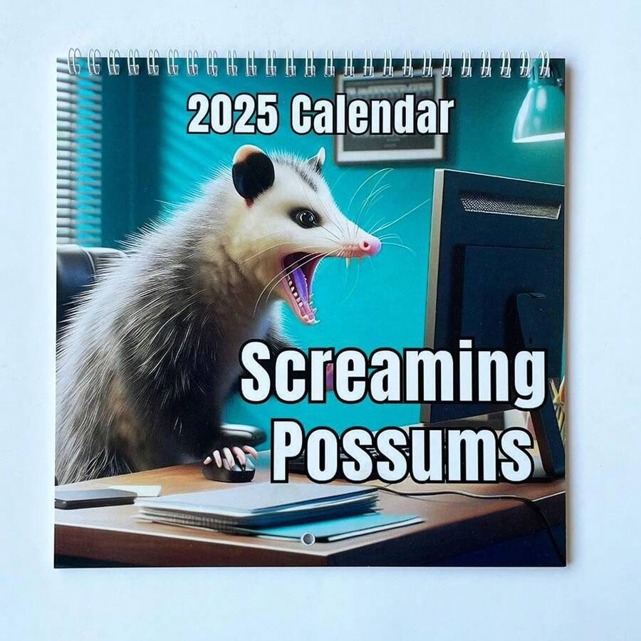 1pc 8.6*8.6inch Screaming Possums Calendar 2025 Funny Calendar Possum ...