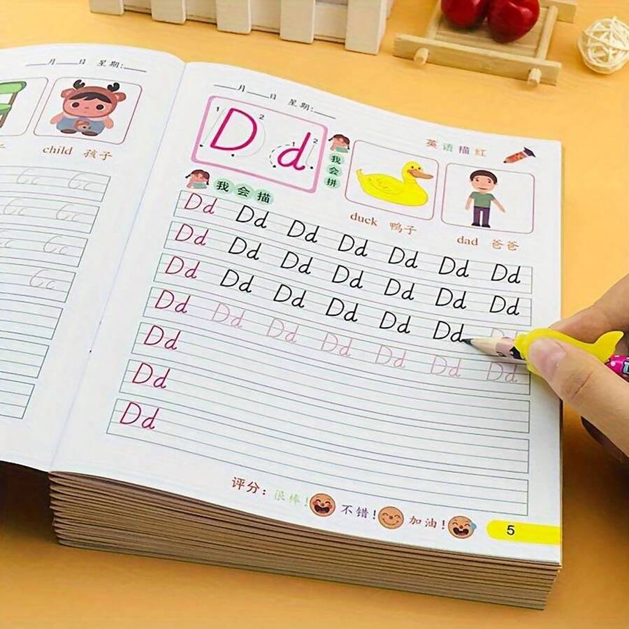 1 pièce Cahier d'écriture avec les chiffres de 0 à 50 et les 26 lettres ...