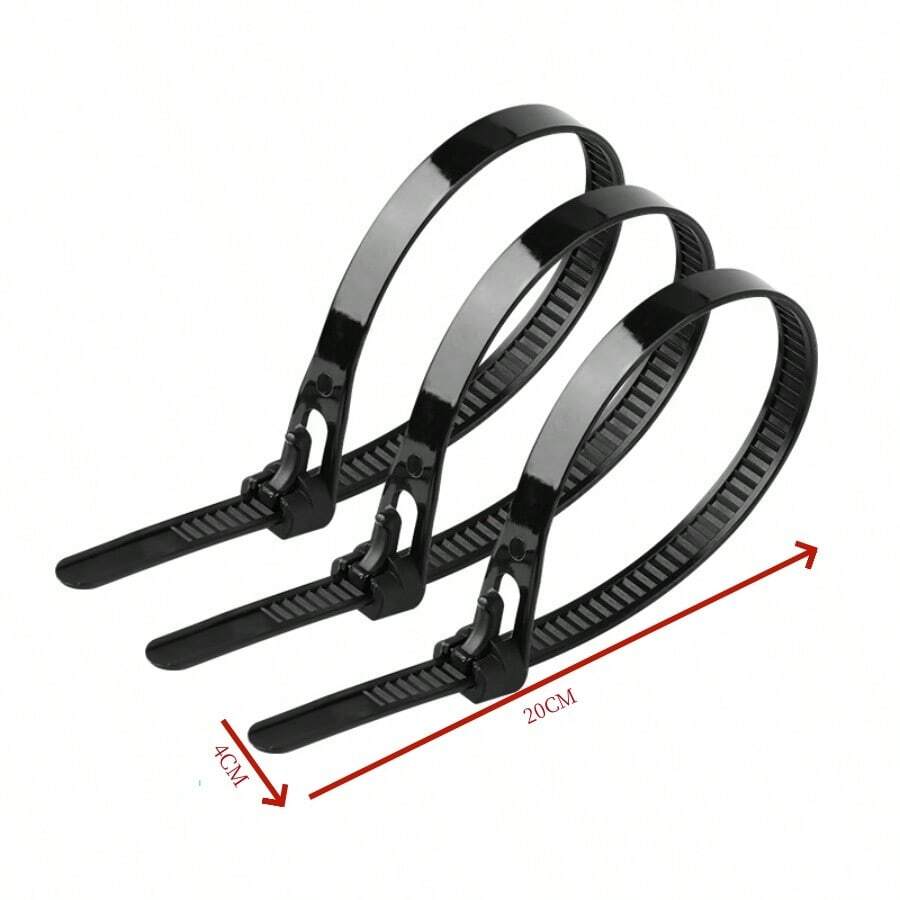 Releasable Snap-On Nylon Cable Tie, Reusable Cable Tie, Black And White ...