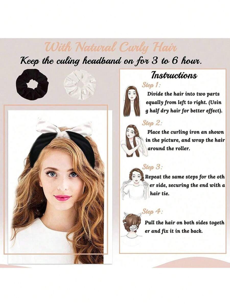 Hair Tie Style Bow Sleep Curling Tool Cross Border Large Wave Non Heat ... Hair Tie Style Bow Sleep Curling Tool Cross Border Large Wave Non Heat ...