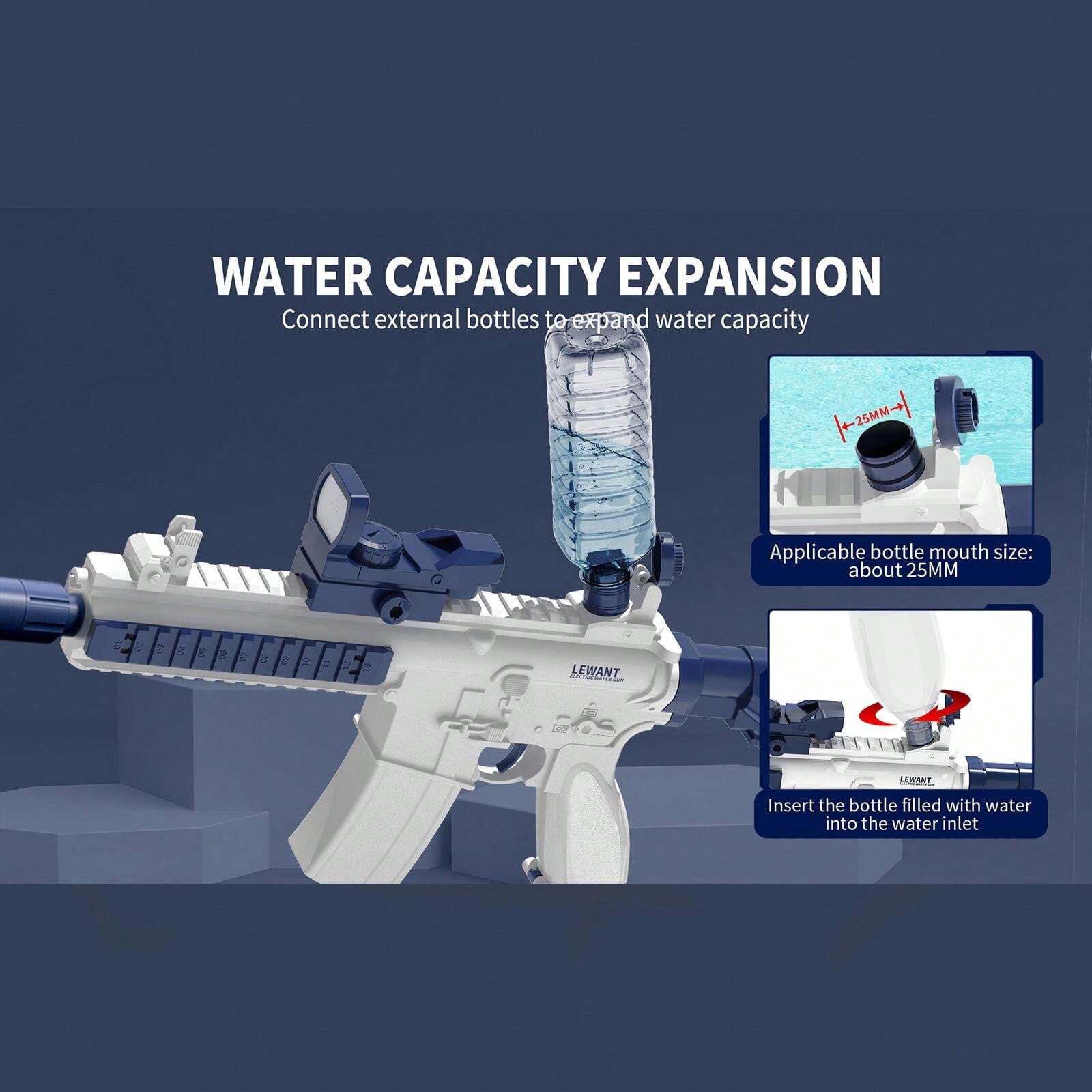 M416 Electric Water Gun - Battery Powered With External Water Bottle ...