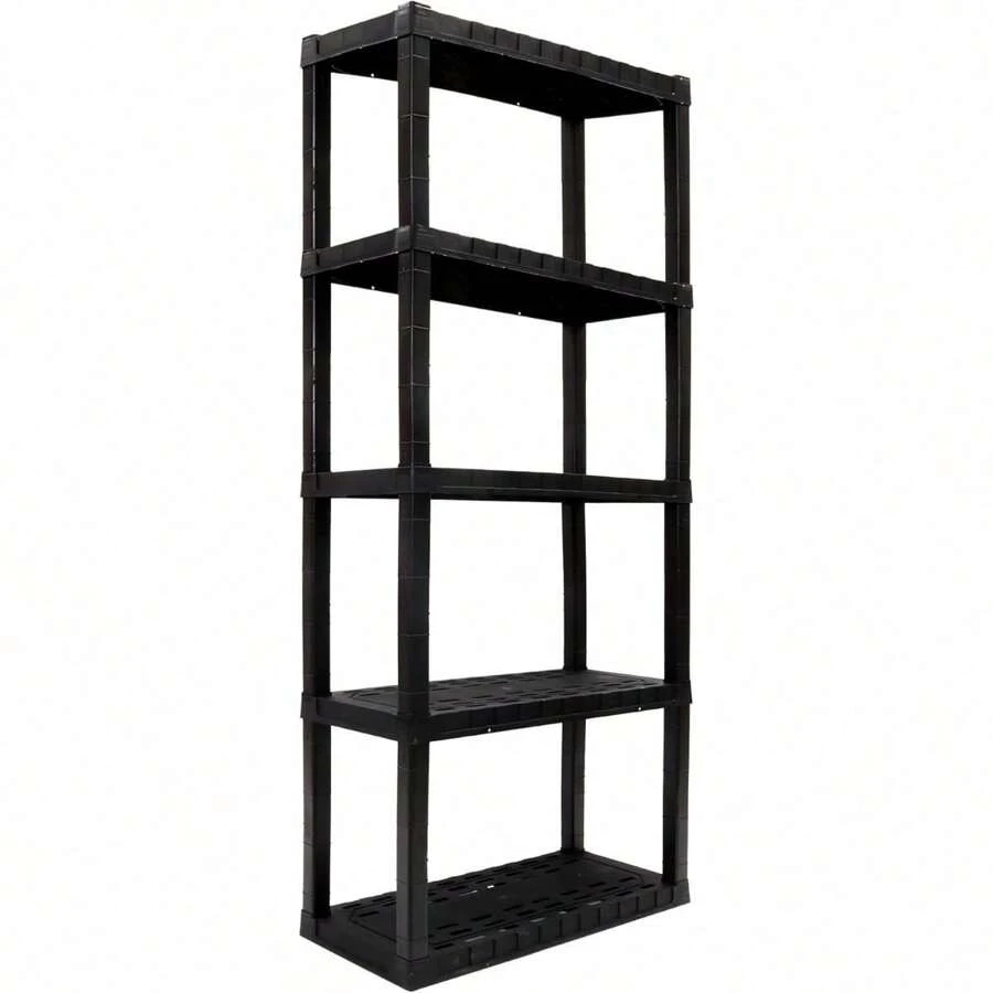 Oskar 5 Tier Plastic Shelf, Garage Shelving Unit, Rack And Storage ...