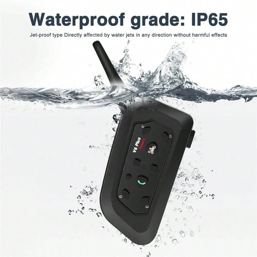 1 2 Sets V6 Plus Motorcycle Helmet Bluetooth Intercom Headset 1200m