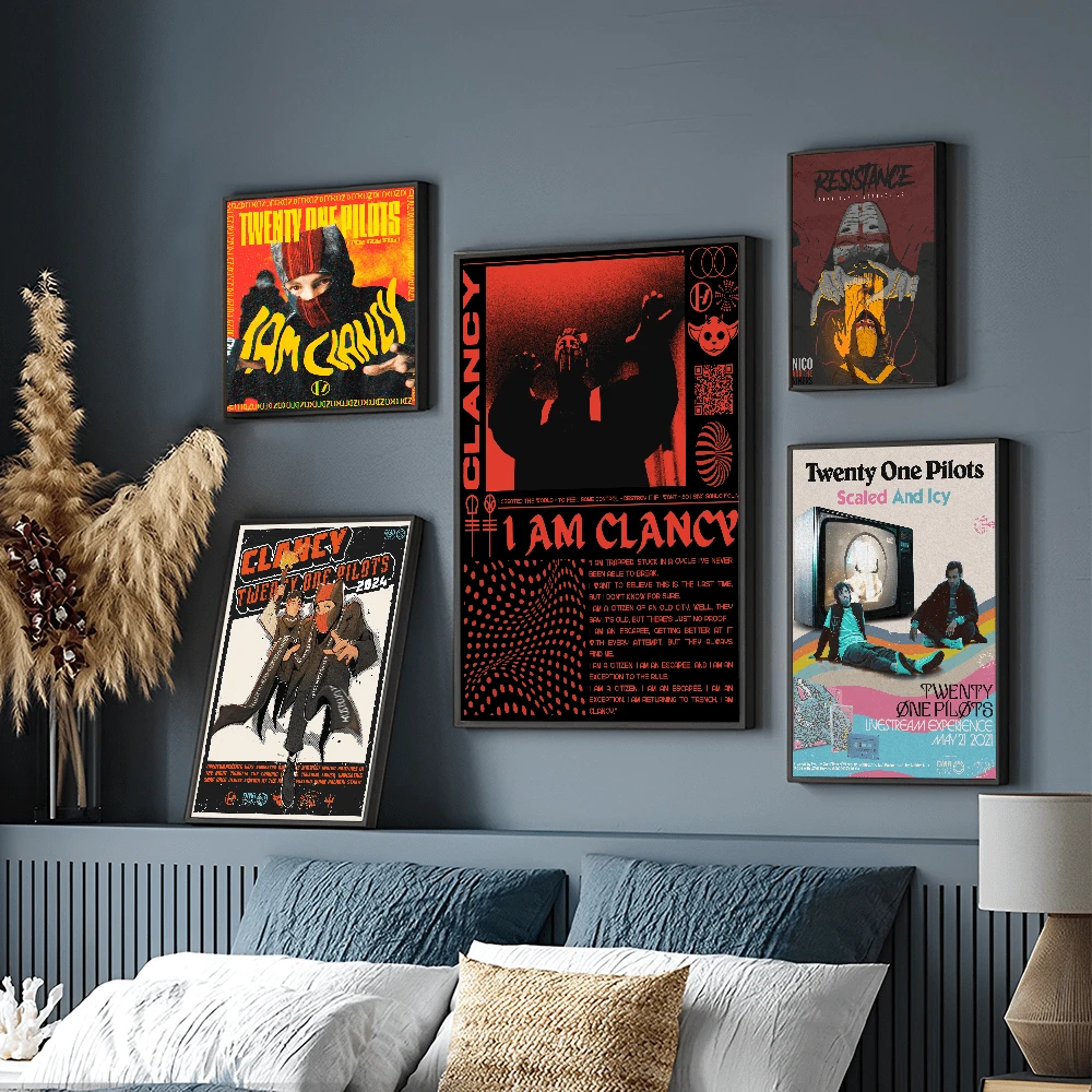 1pc Wall Arts Posters Frameless Band T-Twenty O-One P-Pilots Classic ...
