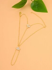 1pc Gold Color Leaf-Shaped Finger Chain, Minimalist Bohemian Style ...