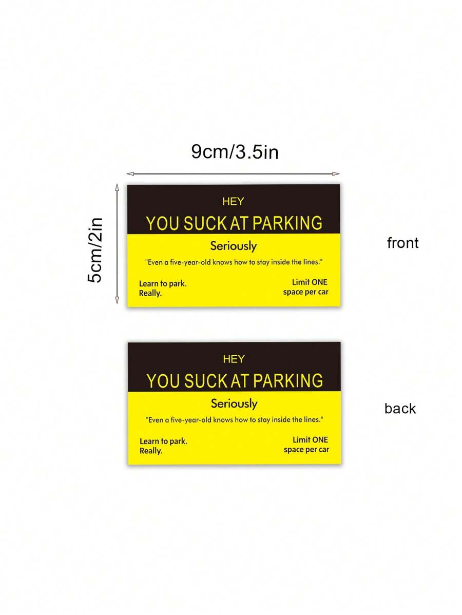 30pcs Fun Parking Cards, Fun Prank Parking Cards, Learn Parking Cue ...