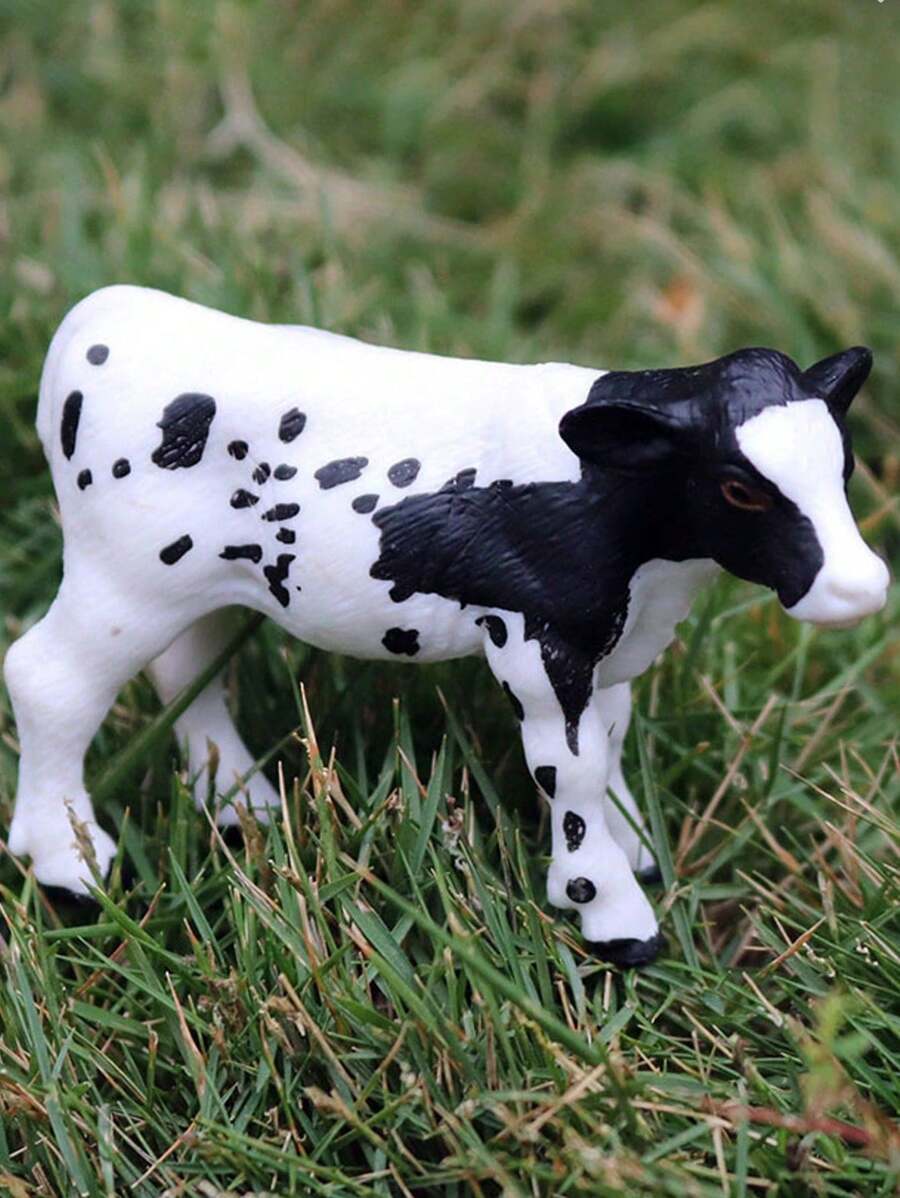 Realistic Black And White Cow Model, Miniature Static Solid Cow And ...
