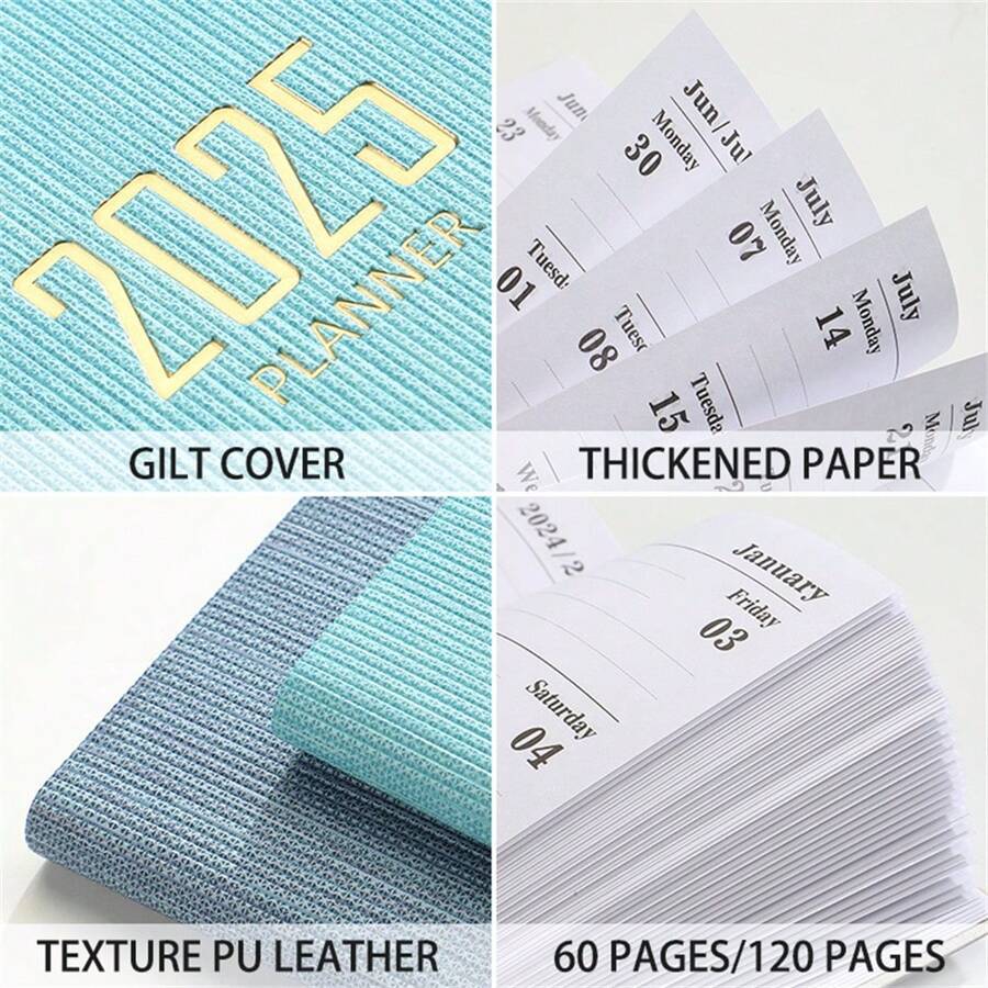 2025 Gedateerd A6 Engels Planner Notitieboek, 365 Dagen Weekschema's ...