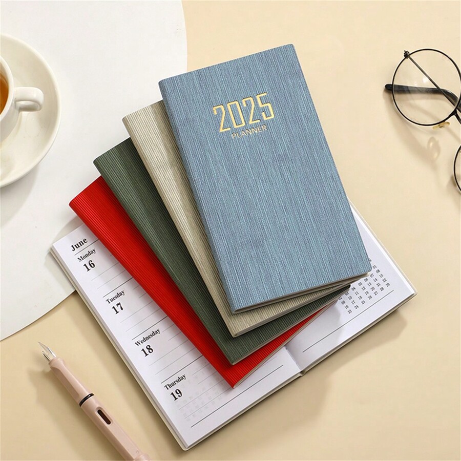 2025 Dated A6 English Planner Notebook, 365 Days Weekly Schedules, Slim ...