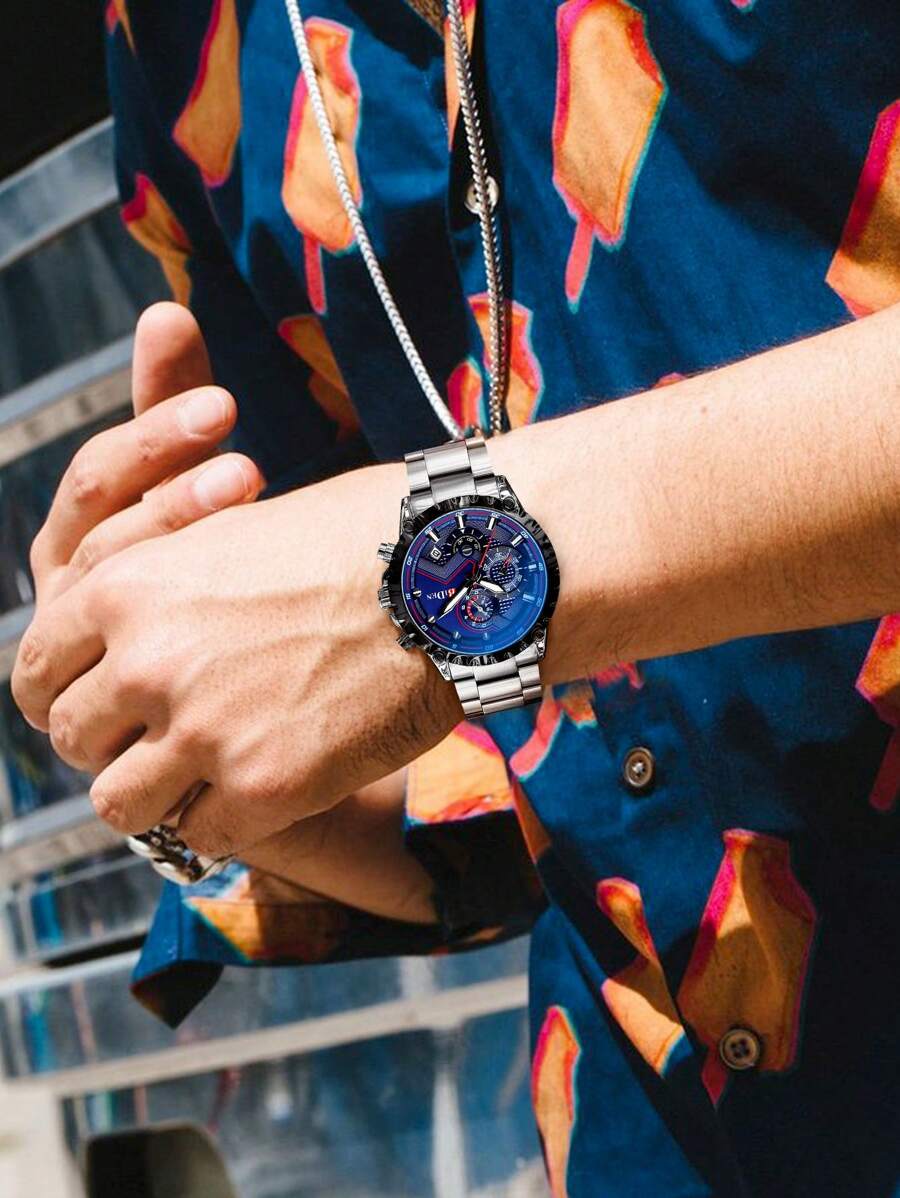 BIDEN High End Men's Watch Multifunctional Running Waterproof Calendar ...