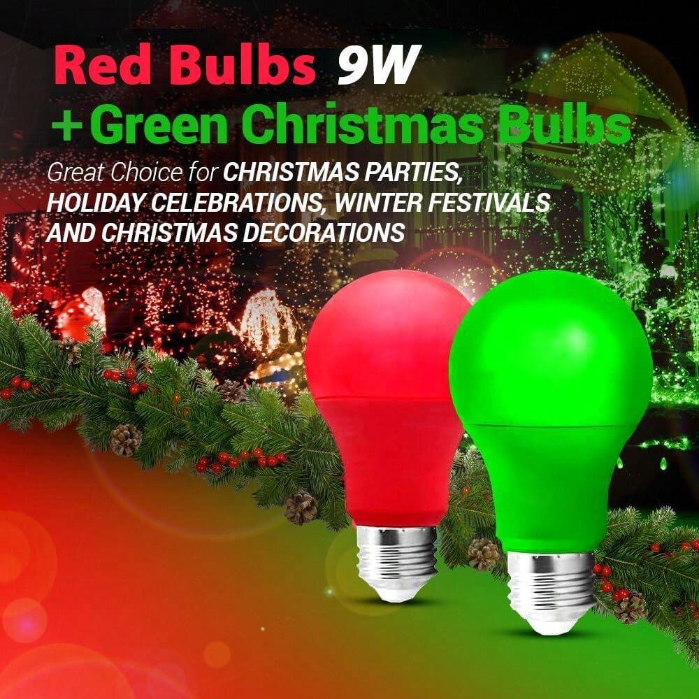 4 Packs A19 LED Colored Light Bulbs,9Watt (60W Equivalent) LED Light ...