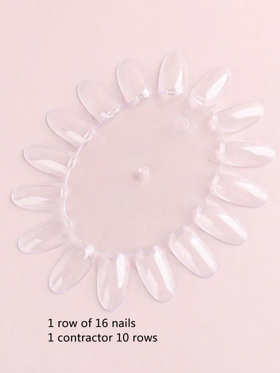 160 Tips Oval Clear False Nails Tips Showing Template Display Chart ...
