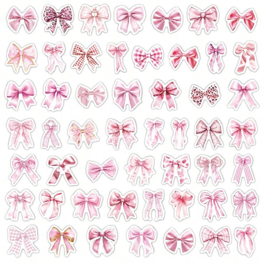 50Pcs Bows Stickers, Mini Bow, Vintage Aesthetic Stickers, Vinyl ...